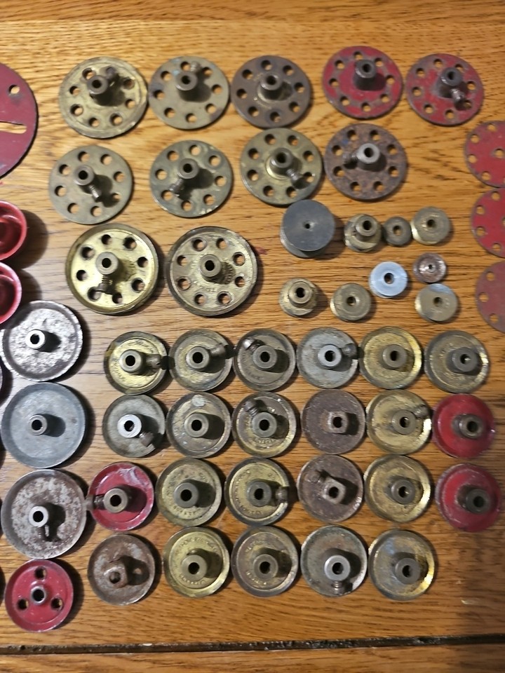 Early Meccano 70 Piece Vintage Joblot Bundle Bush Wheel Pully Plate ...