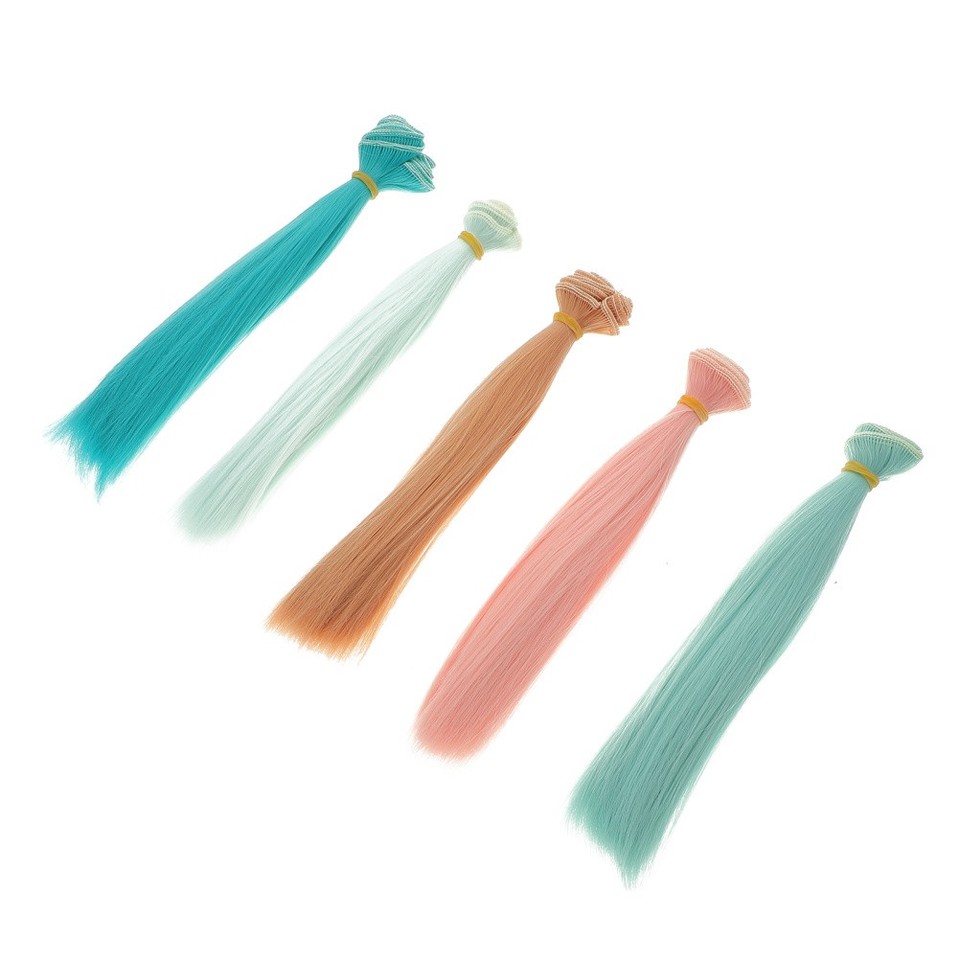 5pcs Doll Hair Wefts Doll Hair Heat Resistant Handcraft Doll Wigs | eBay UK