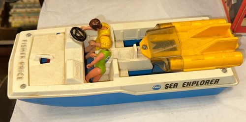 Fisher Price Sea Explorer Boat W Sea Sled 2 Figures Vintage! | eBay