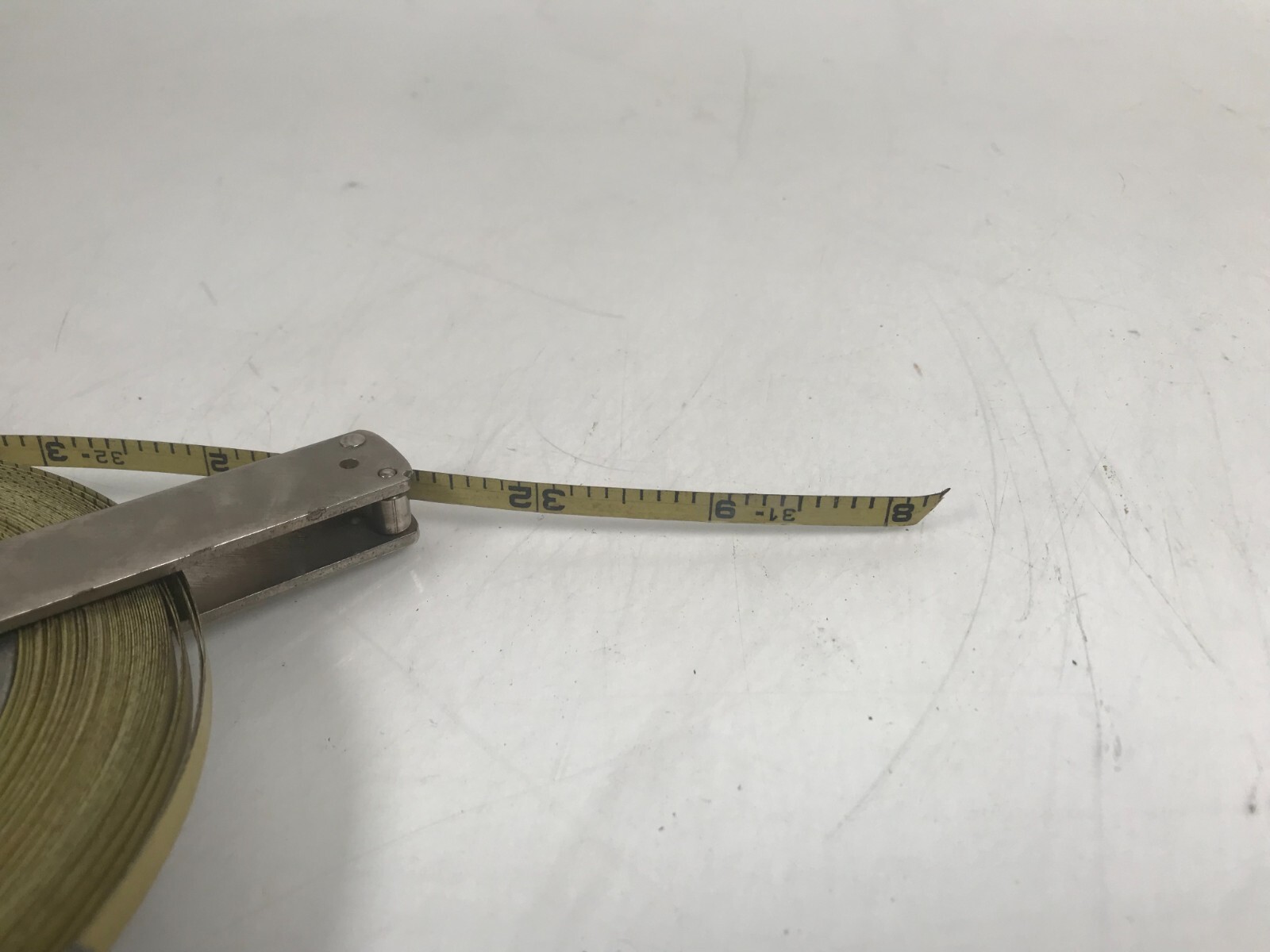 Vintage Lufkin 100 ft Metal Reel Surveyor Tape Measure Black Wood ...