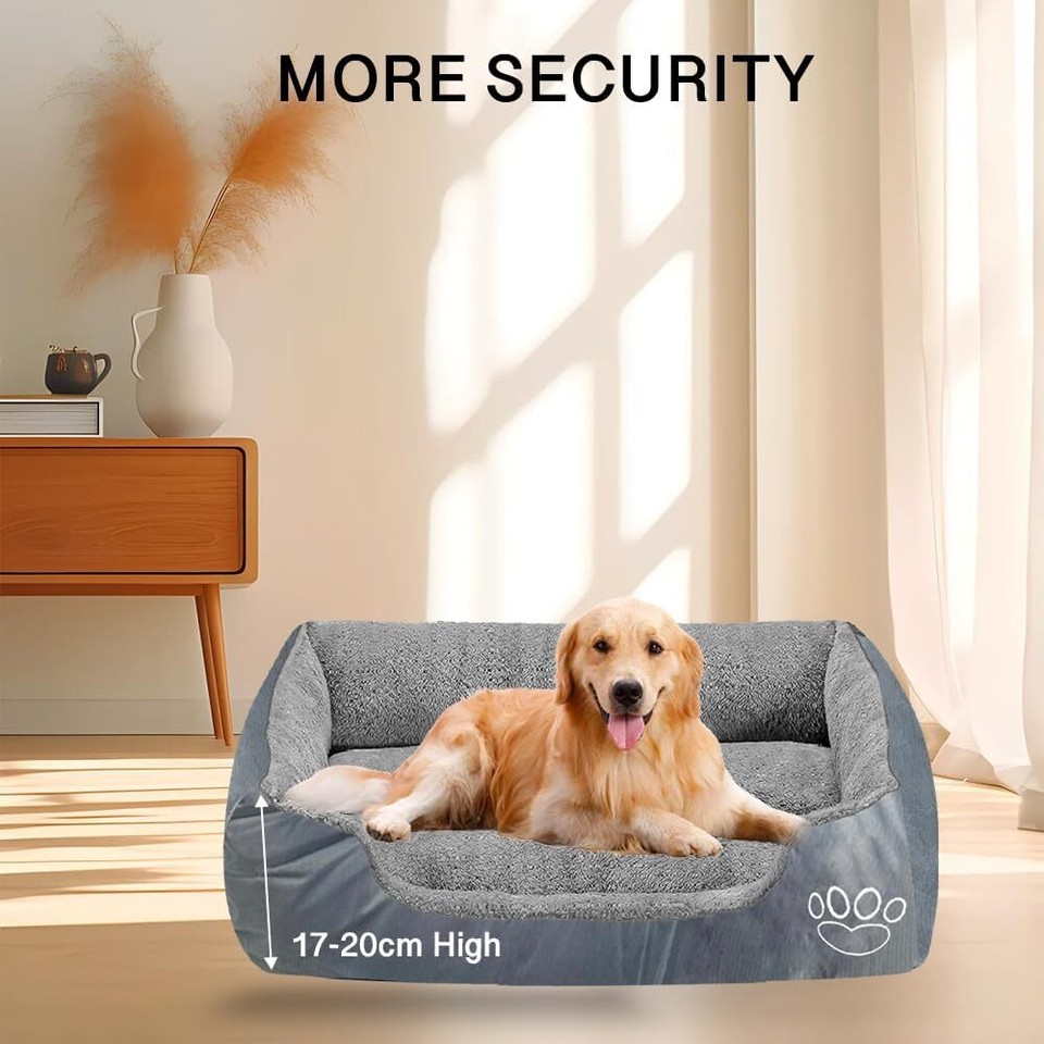 Dog Bed Washable Rectangle Dog Beds Soft Pet Cat Bed for Small Medium ...