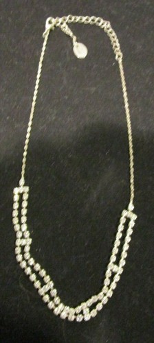 Icing Rhinestone Choker Necklace, Silver Tone Metal Chain | eBay