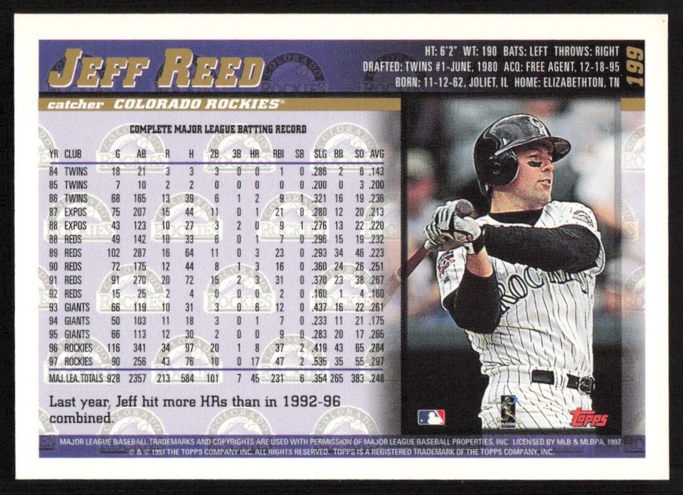 1998 Topps Baseball Jeff Reed #199 Colorado Rockies | eBay