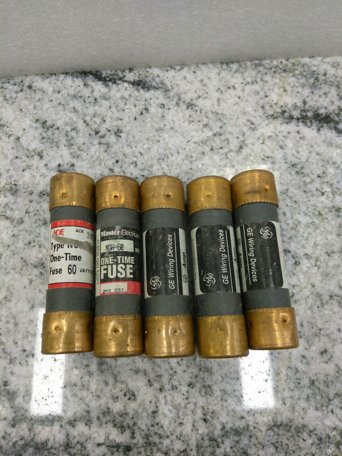 GE / ACE/ MASTER ELEC. 60 Amp 250V ONE TIME FUSE "LOT OF 5"(#IB) | eBay