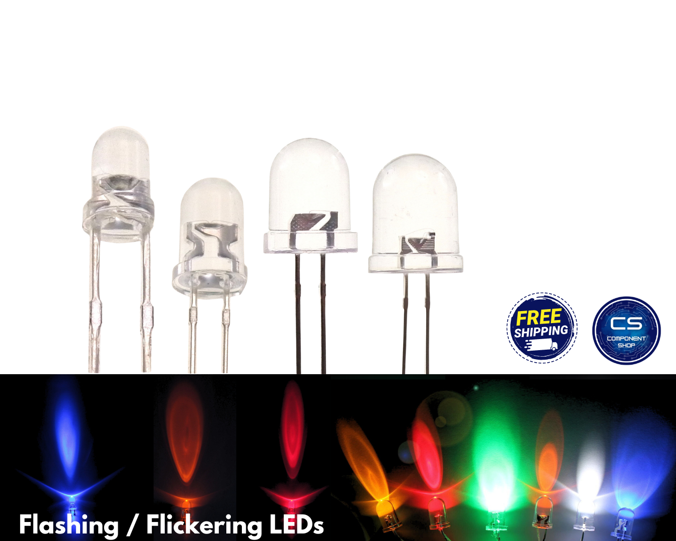 Ultra Bright Flashing / Flickering LEDs 3mm/5mm/8mm/10mm Multi Colour ...