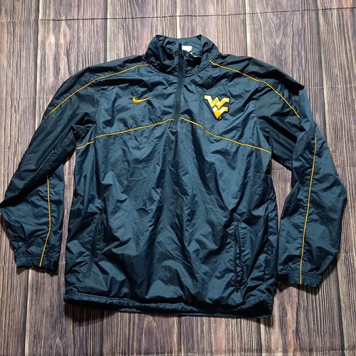 NIKE WVU WEST VIRGINIA UNIVERSITY JACKET MENS Medium 1/4 ZIP BLUE GOLD ...