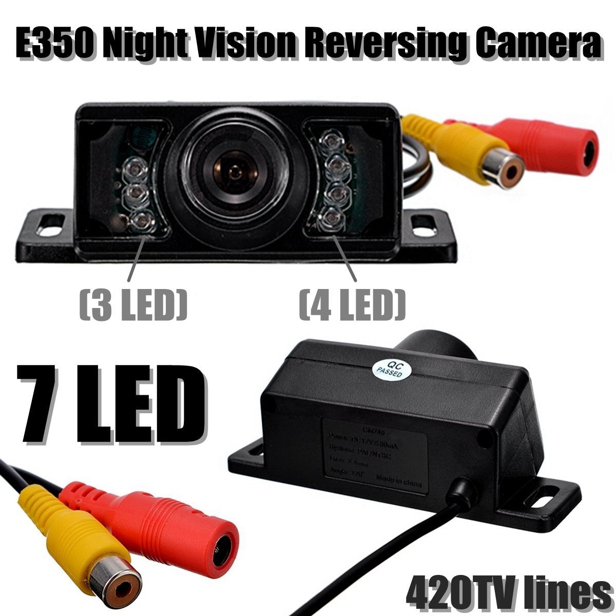 12V-24V Truck Van Vehicle Rear View Backup Camera 7" Monitor HD Night ...