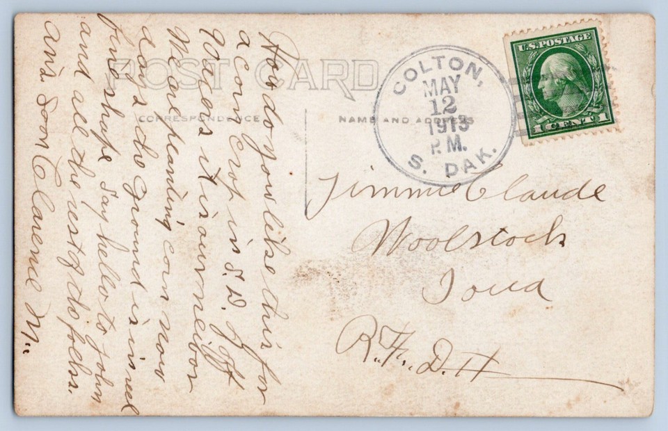 Colton South Dakota SD Sam Lossi Corn Crop Real Photo Postcard RPPC ...