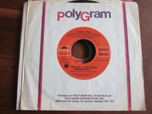 DIANE TELL '82 cnd 7'' Quebec 45rpm SOUVENT, LONGTEMPS, ENORMEMENT vinyl VG+ | eBay