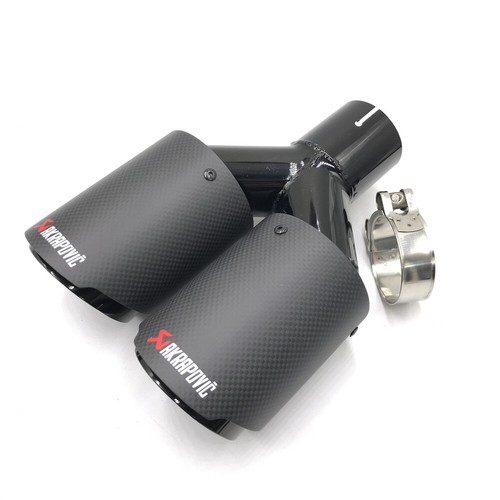Akrapovic Carbon Fiber Black Exhaust Tip Dual Pipe OD:76/89/101mm ...