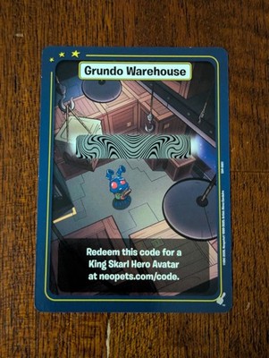 Neopets TCG Grundo's Warehouse Meridell, King Skarl Hero Avatar Code ...