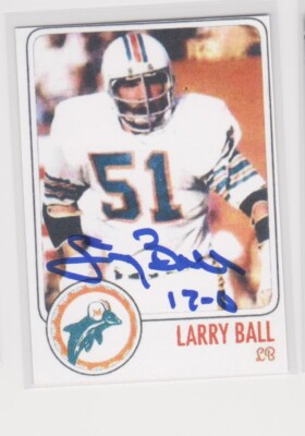 LARRY BALL MIAMI DOLPHINS CUSTOM AUTOGRAPHED PHOTO CARD | eBay