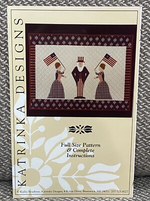 Uncle Sam & Lady Liberty Wallhanging Applique Quilt Pattern Katrinka ...