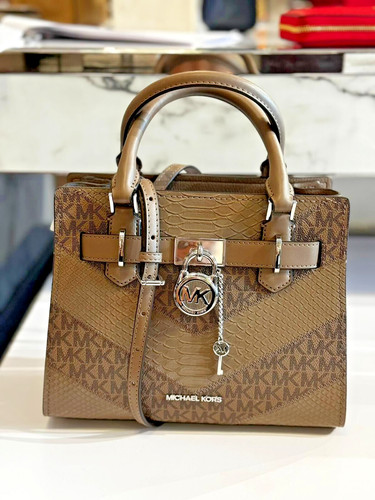 Michael Kors Hamilton Small Satchel Signature MK Crossbody Bag in Dusk ...