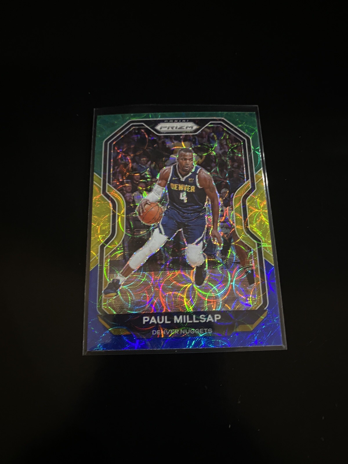 Paul Milsap 2020-21 Panini Prizm Blue Yellow Green Prizm Nuggets 44 PWE ...
