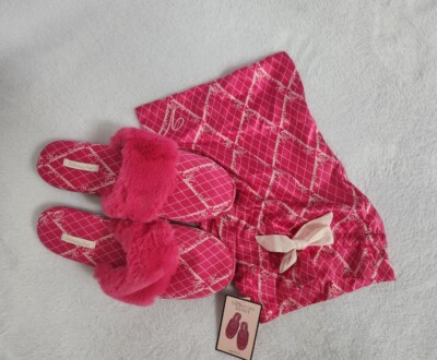 Victoria Secret Bright Pink Slippers Brand NWT Size Large 9-10 with ...