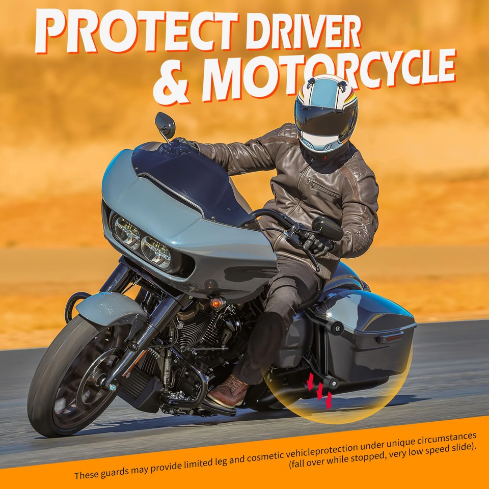 Saddlebag Guard Tip-Over Bar For Harley Touring Road Glide Street Glide ...