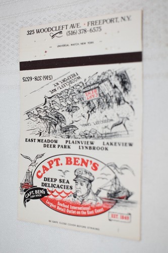 Capt. Ben's Deep Sea Delicacies Freeport New York 40 Strike Matchbook ...
