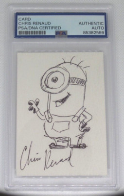 Stuart the Minion Despicable Me Chris Renaud signed autographed sketch ...