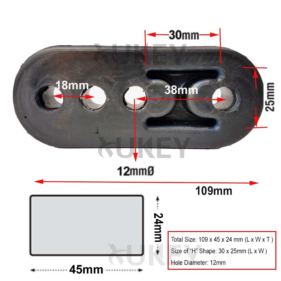 2X Rubber Car Exhaust Mount Hanger Pipe Tip Mounting Bracket ...