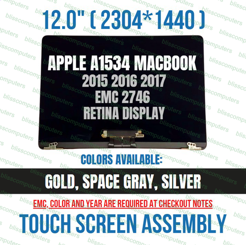 Apple MacBook A1534 LCD Assembly EMC 2991 3099 Early 2016 2017 Gold | eBay