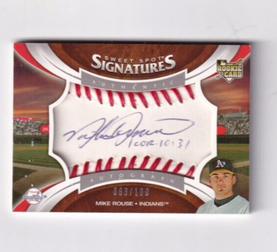 2006 MIKE ROUSE UPPER DECK SWEET SPOT SIGS AUTO 063/100 OAKLAND A,S ...