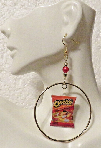 Snack Inspired Flamin Hot Cheetos Crunchy Hoop Earrings NEW | eBay