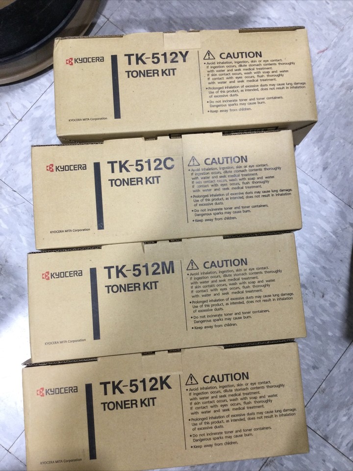 Lot Of 5 Genuine Kyocera TK-512M, C, K, Y Magenta Toner Cartridge Kits ...