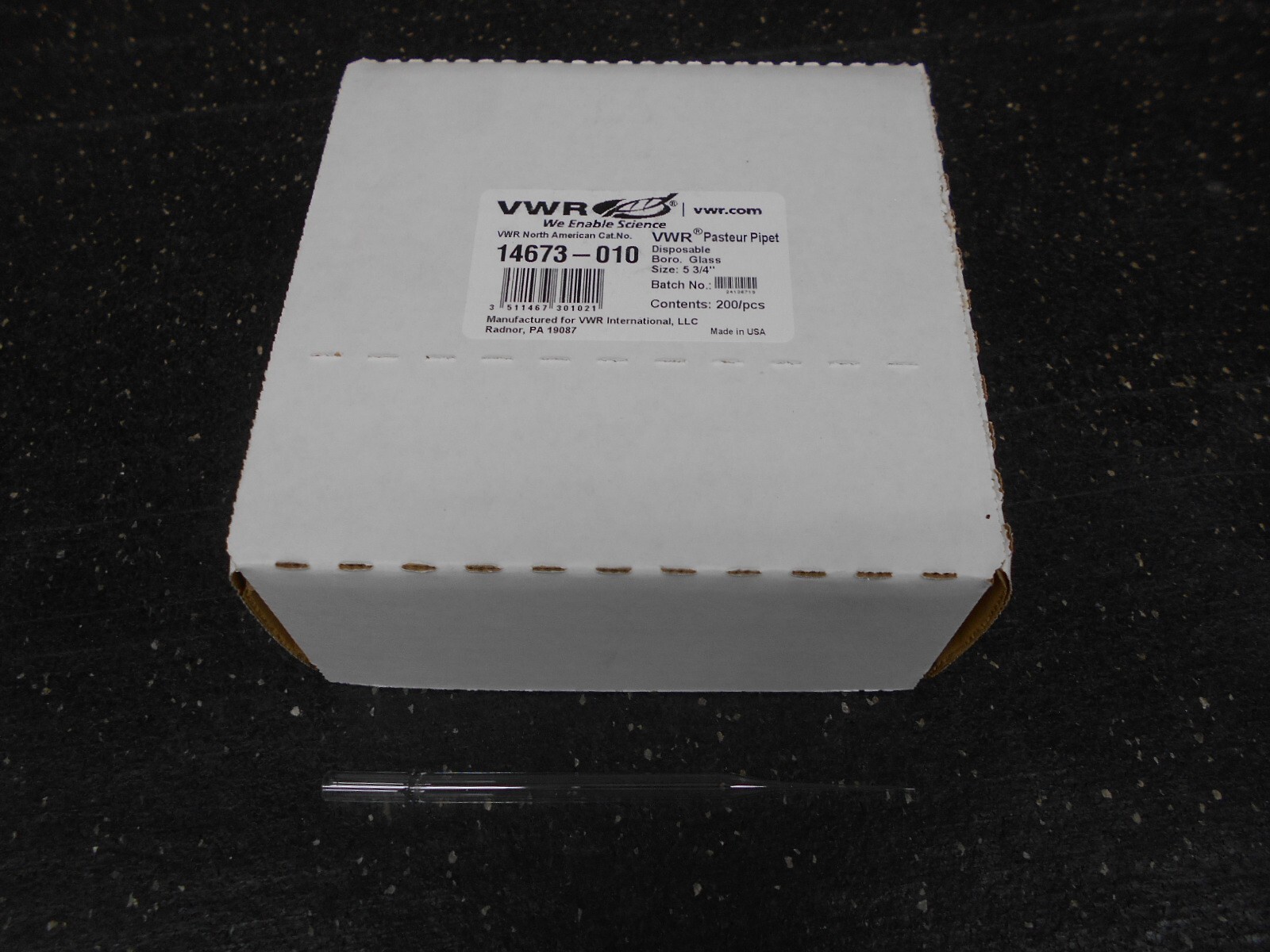 VWR 5 ¾” DISPOSABLE GLASS PASTEUR PIPETS 14673 010 BOX OF 200 | eBay