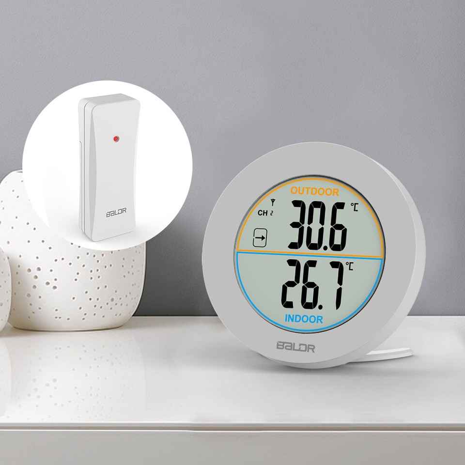BALDR Wireless LCD Indoor Outdoor Thermometer Hygrometer Monitor Max ...
