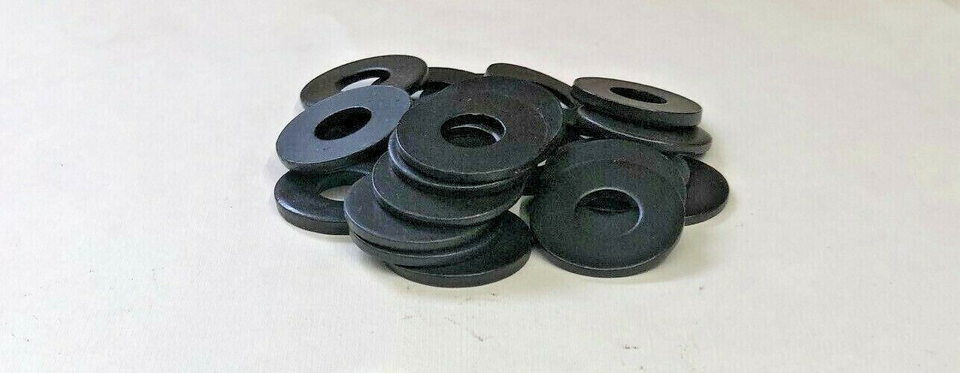 (200) #10 (3/16) & 6mm FLAT WASHER- USS BLACK OXIDE, #10 3/16 & 6mm ...