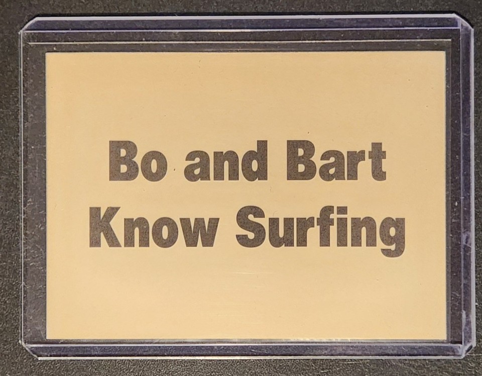 Bo Jackson & Bart Simpson - Bo and Bart Know Surfing Oddball/Promo Card ...