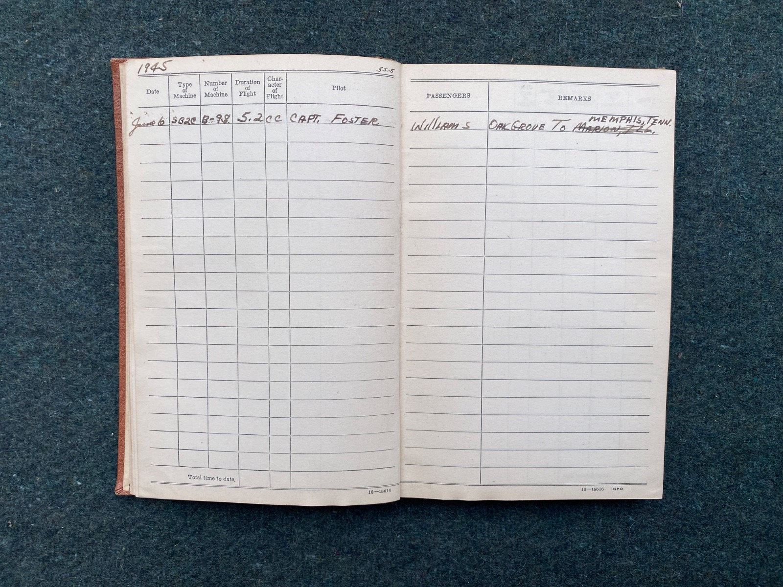 Original WW2 USMC Fleet Marine Aviators Flight Log Book SBD5 Dauntless ...