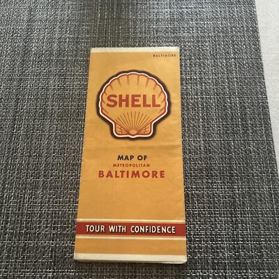 1941 Shell Road Map Of Metropolitan Baltimore Vintage Oil Annapolis | eBay