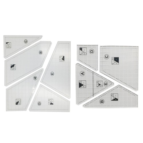 Pack of 5 Complete Quilting Sewing Template Ruler Set Acrylic Patchwork ...
