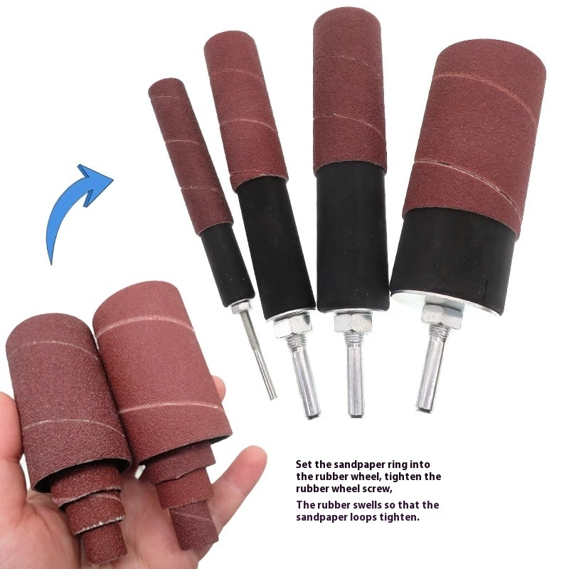 Red Sandpaper Ring 20 Pieces Polishing Wheel Sanding Set Drum Sanding ...