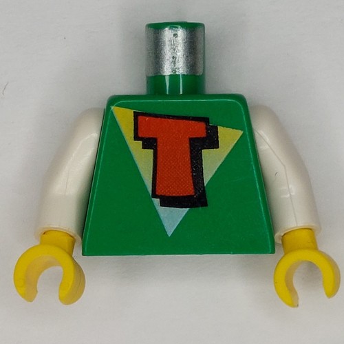 Lego Green Minifigure Torso Freestyle White/Yellow Triangle and Red T ...