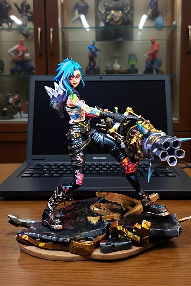 LOL League of Legends Jinx ABS Figure Battle Statue 1/12 Model 15cm ...