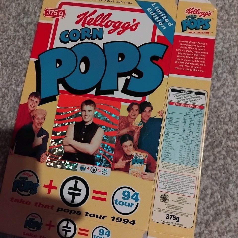 Kelloggs Corn Pops Limited Edition Take That Pops Tour 1994 Box X6 ...