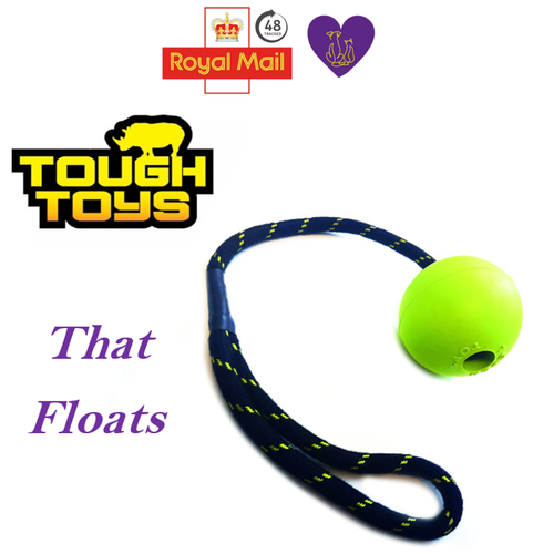 48HR TRACKED Rubber Ball on Rope Interactive Dog Tug Fetch Game Throw ...
