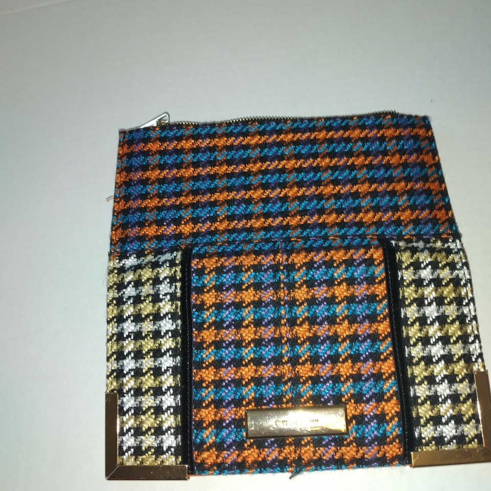 River Island Wallet British Fashion Plaid Houndstooth Retro Signed ...