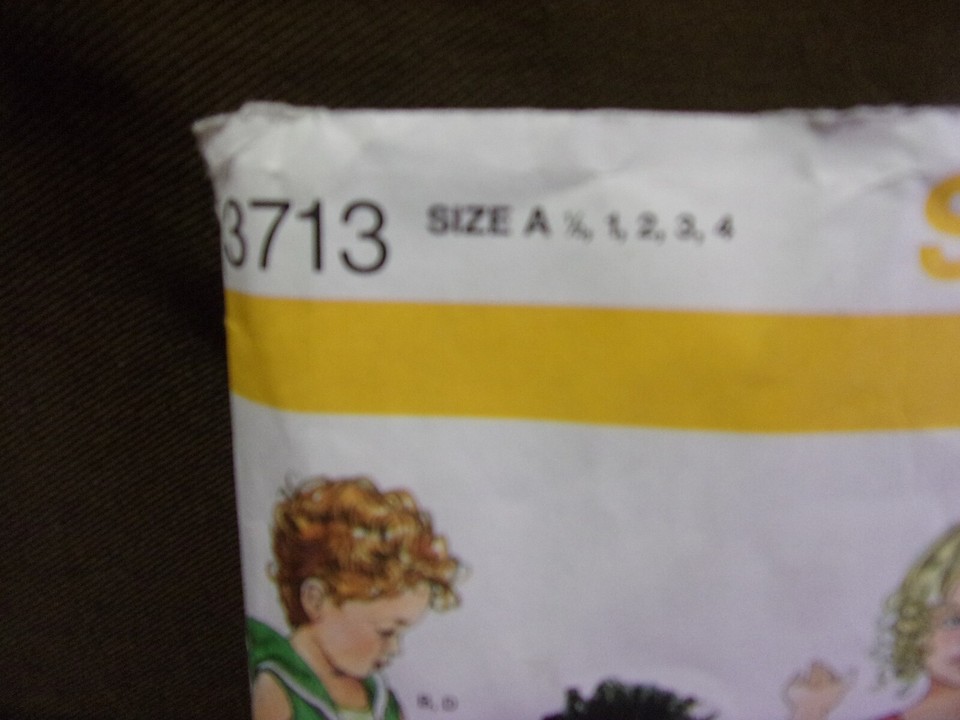 #3713 Simplicity Sewing Pattern Girls Top Shorts Gauchos Tank Top ...