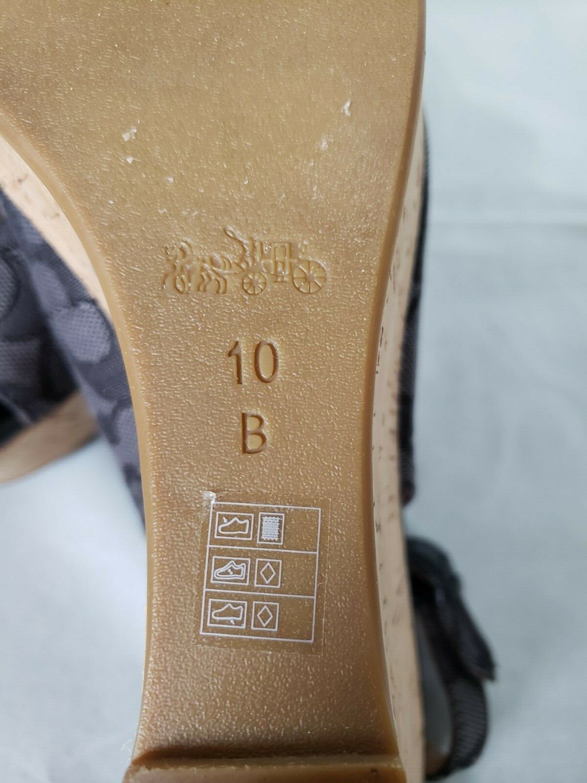 Coach Womens Wedge Black Open Toe Logo Classic Size 10 B | eBay