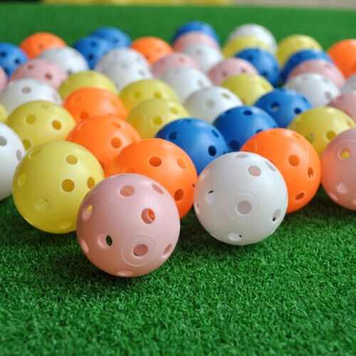 100pcs Hollow Plastic Practice Golf Balls Golf Balls Air Flow Ball WL ...