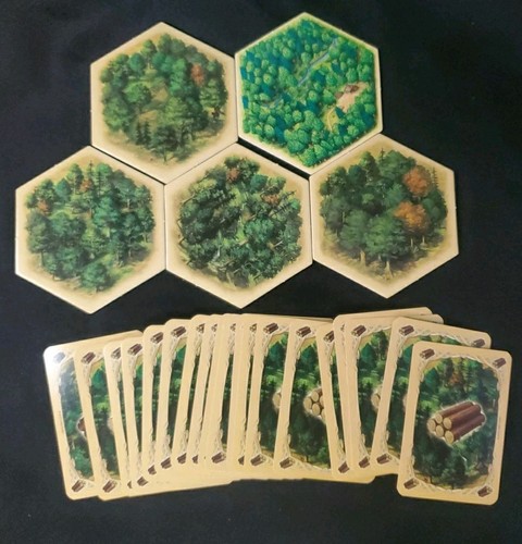 Settlers of Catan 5 Hex Tile 19 Card Forest Lumber Expansion Part ...
