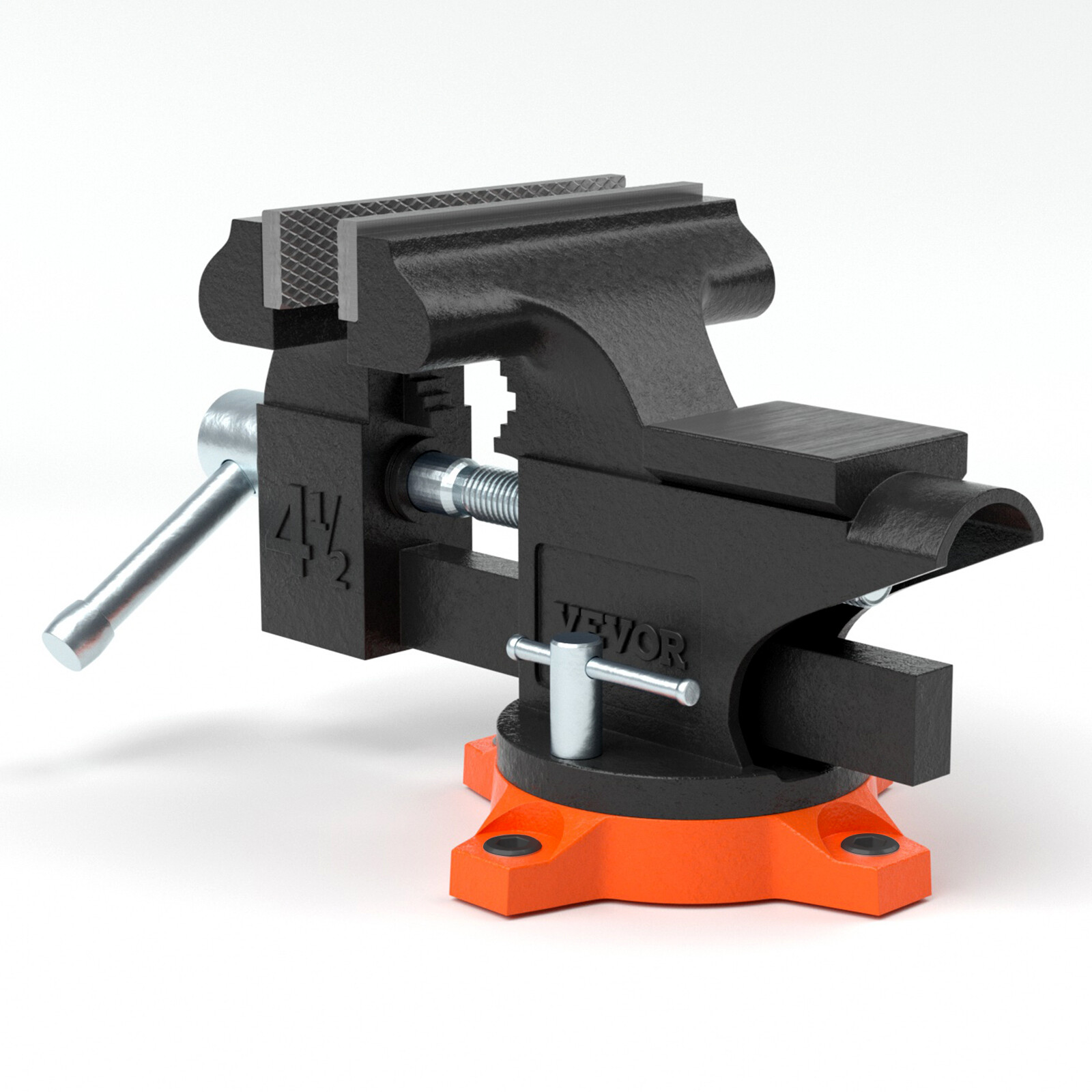 VEVOR 11.5cm/4.5in Bench Vise with Anvil 240°Swivel Base Workbench Vice ...