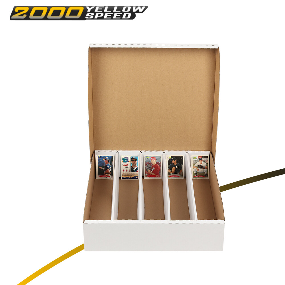 (1) 5000 COUNT 5 ROW HALF LID TRADING CARD CARDBOARD STORAGE BOX HOLDER ...