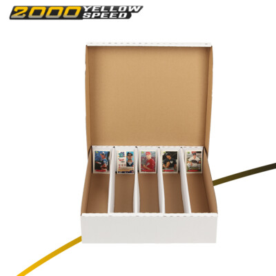(1) 5000 COUNT 5 ROW HALF LID TRADING CARD CARDBOARD STORAGE BOX HOLDER ...