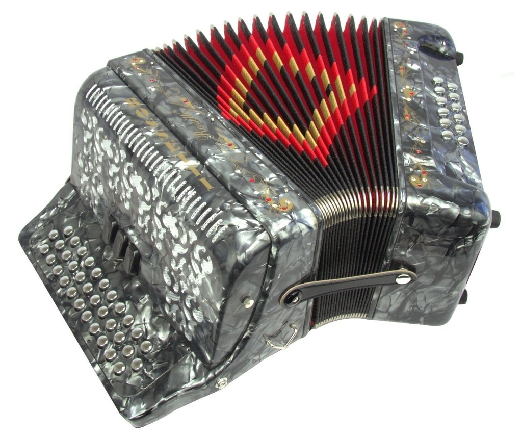 ROSSETTI ACCORDION 34 BUTTON 3 SWITCH GCF SOL 12 BASS ACCORDEON GREY ...