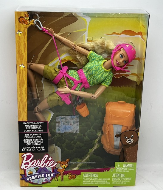 Camping Fun Barbie Made to Move Ultra Flexible Posable Rock Climbing ...